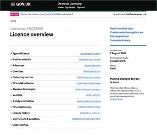 Latest on operator licence self service – Moving On
